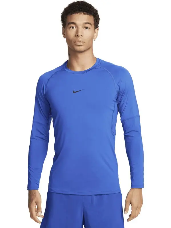 Nike Pro Dri-fit Slim Long-sleeve Fitness Top - Blue