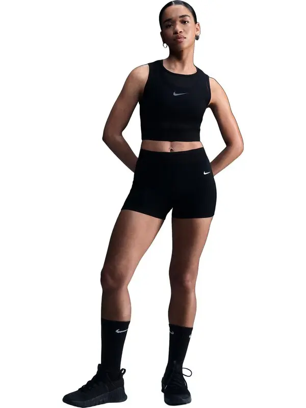 Nike Pro Mid-rise 3" Mesh-paneled Shorts - Black
