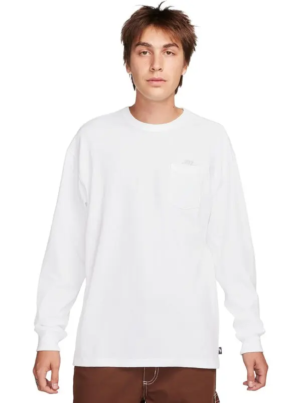 Nike Sportswear Premium Essentials Long-sleeve Pocket T-shirt - White