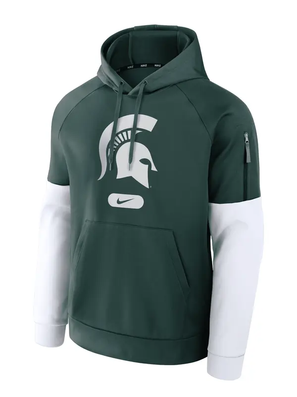 Nike Michigan State Spartans Therma College Pullover Hoodie - Green