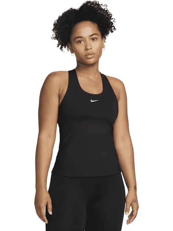 Nike Swoosh Medium-support Padded Sports Bra Tank Top - Black
