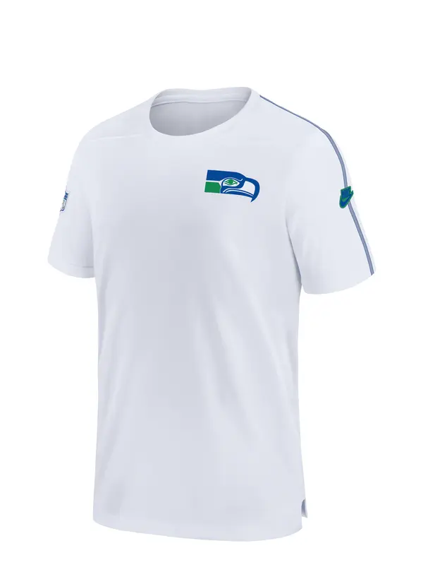 Nike Seattle Seahawks Sideline Coach Dri-fit Nfl Top - White