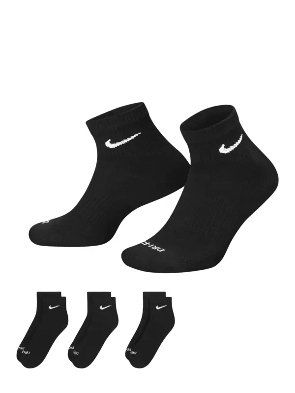 Nike Everyday Plus Cushioned Training Ankle Socks - Black