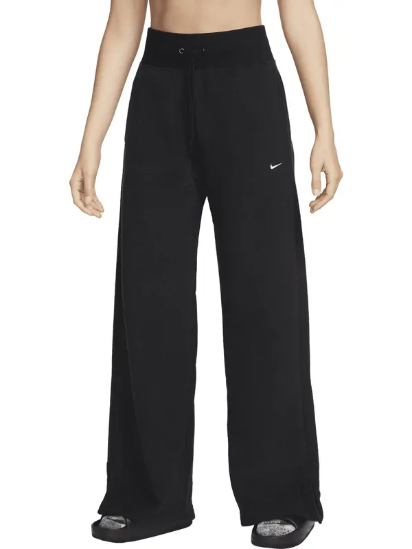 Nike Sportswear Phoenix Plush High-waisted Wide-leg Fleece Pants - Black