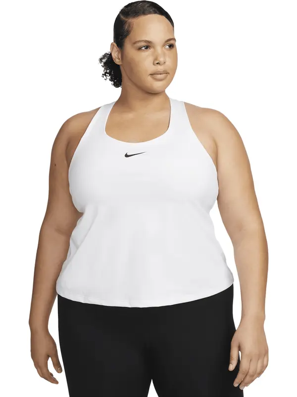 Nike Swoosh Medium-support Padded Sports Bra Tank Top - White