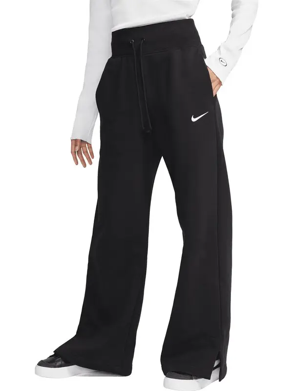 Nike Sportswear Phoenix Fleece High-waisted Wide-leg Sweatpants - Black
