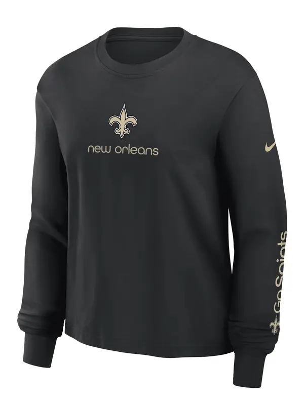 Nike New Orleans Saints Boxy Nfl Long-sleeve T-shirt - Black