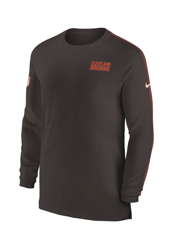Nike Cleveland Sideline Coach Dri-fit Nfl Long-sleeve Top - Brown