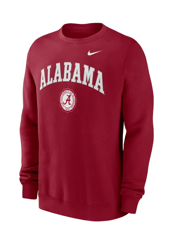 Nike Alabama Crimson Tide Arched Seal Pullover Crew - Red
