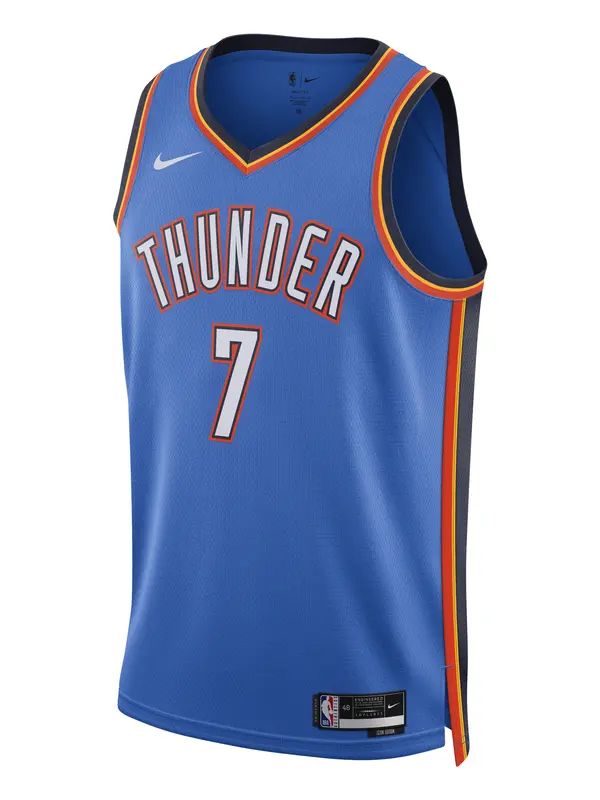 Nike Oklahoma City Thunder Icon Edition Dri-fit Nba Swingman Jersey - Blue