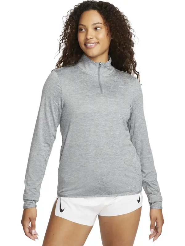 Nike Swift Element Uv Protection 1/4-zip Running Top - Grey