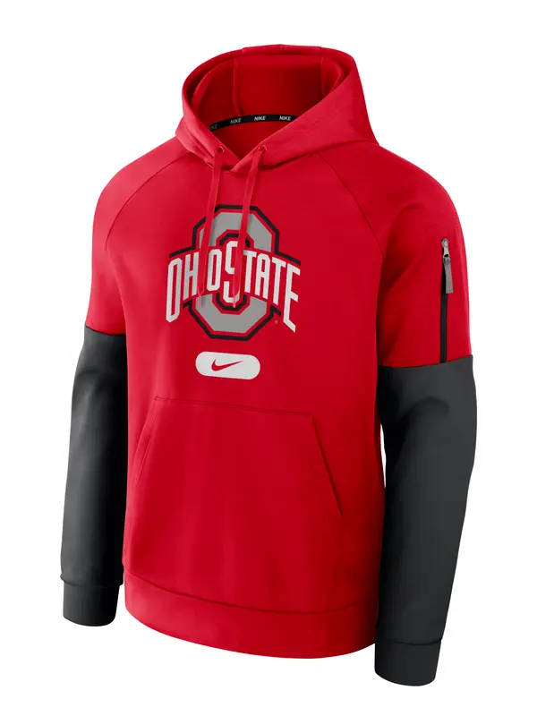 Nike Ohio State Buckeyes Therma College Pullover Hoodie - Red