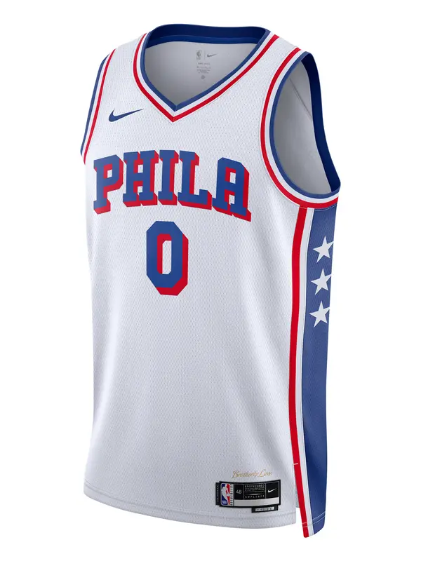 Nike Tyrese Maxey Philadelphia 76ers 2023/24 Association Edition Dri-fit Nba Swingman Jersey - White