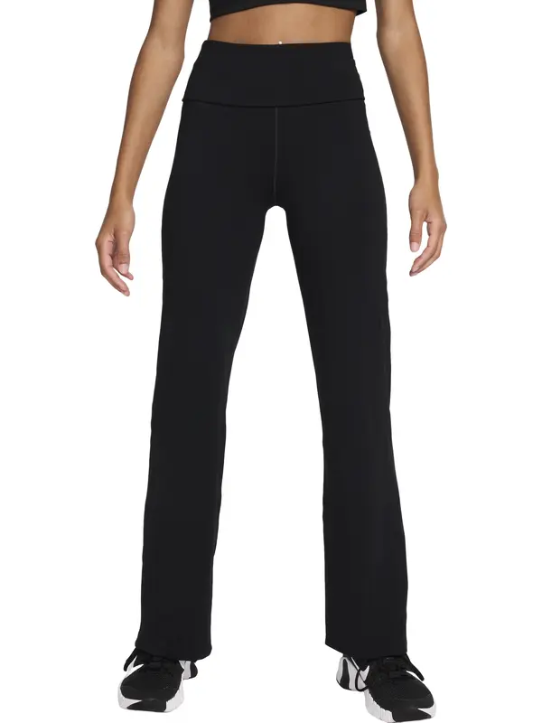Nike Dri-fit High-waisted Fold-over Pants - Black