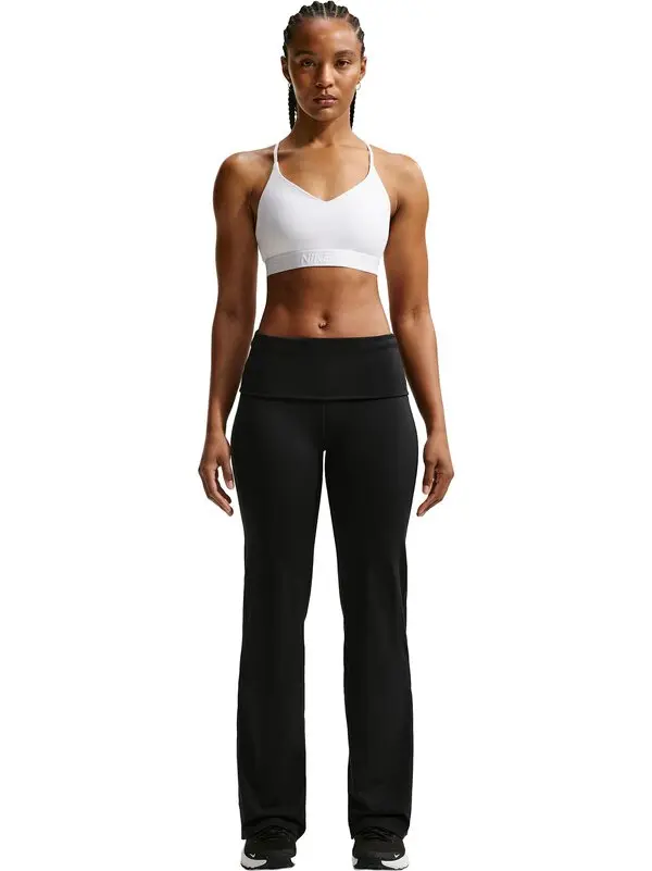 Nike One Dri-fit High-waisted Fold-over Pants - Black