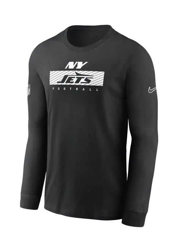 Nike New York Jets Sideline Team Issue Dri-fit Nfl Long-sleeve T-shirt - Black