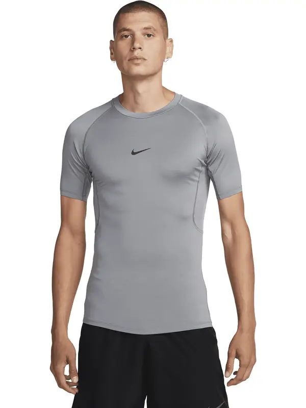 Nike Pro Dri-fit Tight Short-sleeve Fitness Top - Grey