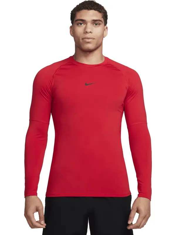 Nike Pro Dri-fit Slim Long-sleeve Fitness Top - Red