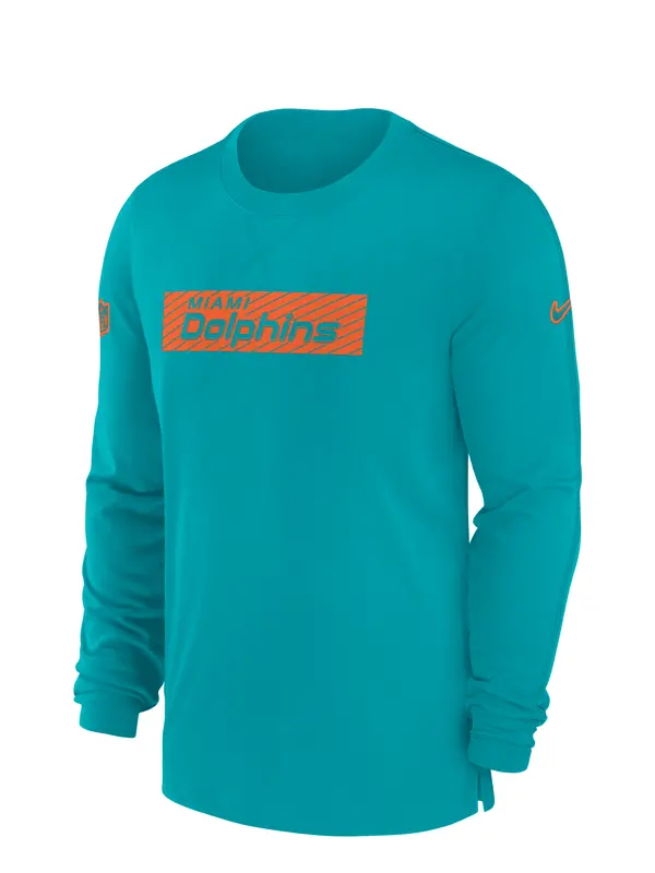 Nike Miami Dolphins Sideline Player Team Issue Dri-fit Long-sleeve Top - Green