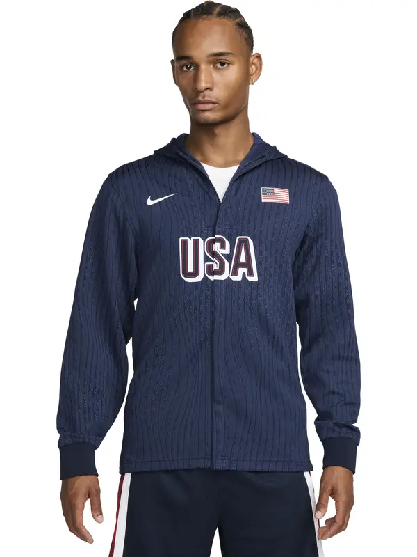 Nike Usa Dri-fit Adv Basketball Game Jacket - Blue