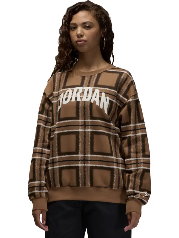 JORDAN Brooklyn Fleece Graphic Crew-neck Sweatshirt - Brown