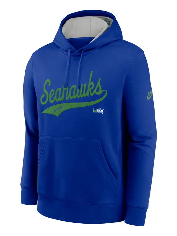 Nike Seattle Seahawks Rewind Club Logo Nfl Pullover Hoodie - Blue