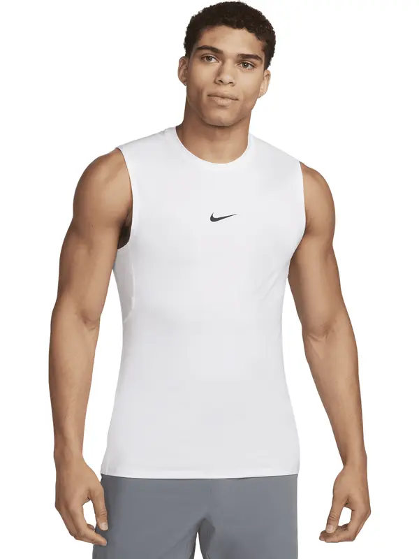 Nike Pro Dri-fit Slim Sleeveless Top - White