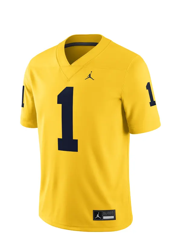 JORDAN Michigan Wolverines Dri-fit College Game Jersey - Yellow