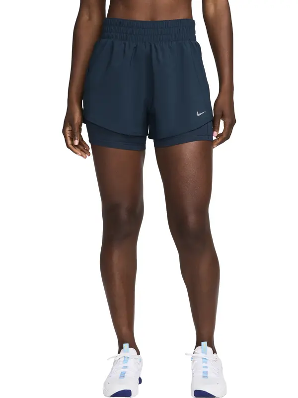 Nike One Dri-fit High-waisted 3" 2-in-1 Shorts - Blue
