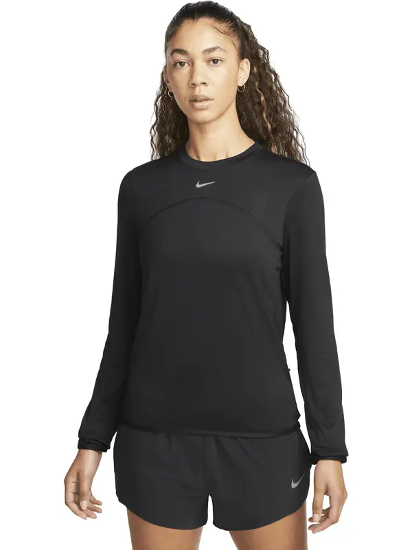 Nike Dri-fit Swift Element Uv Crew-neck Running Top - Black