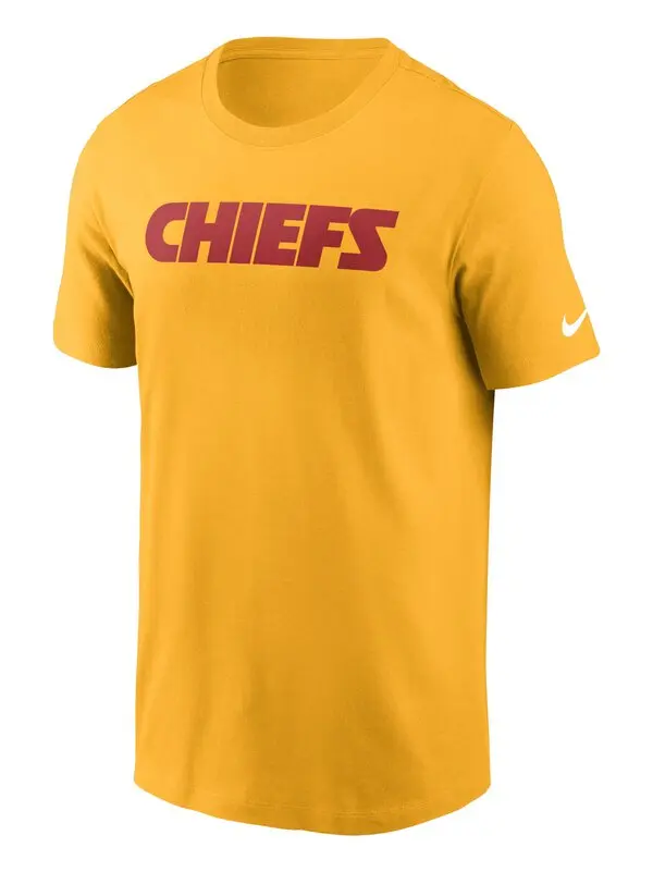 Nike Kansas City Chiefs Primetime Wordmark Essential Nfl T-shirt - Yellow