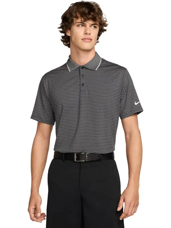 Nike Tour Dri-fit Striped Golf Polo - Black