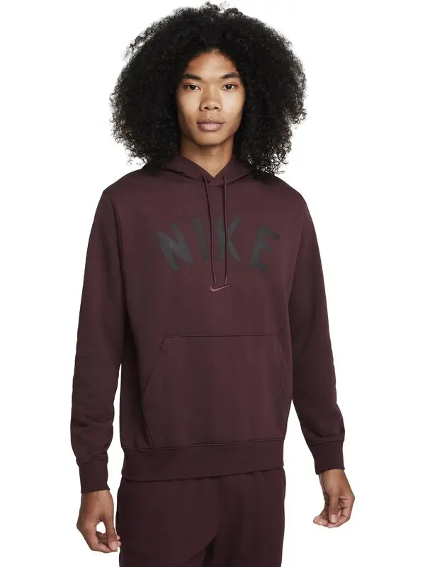 Nike Swoosh Dri-fit French Terry Pullover Fitness Hoodie - Red
