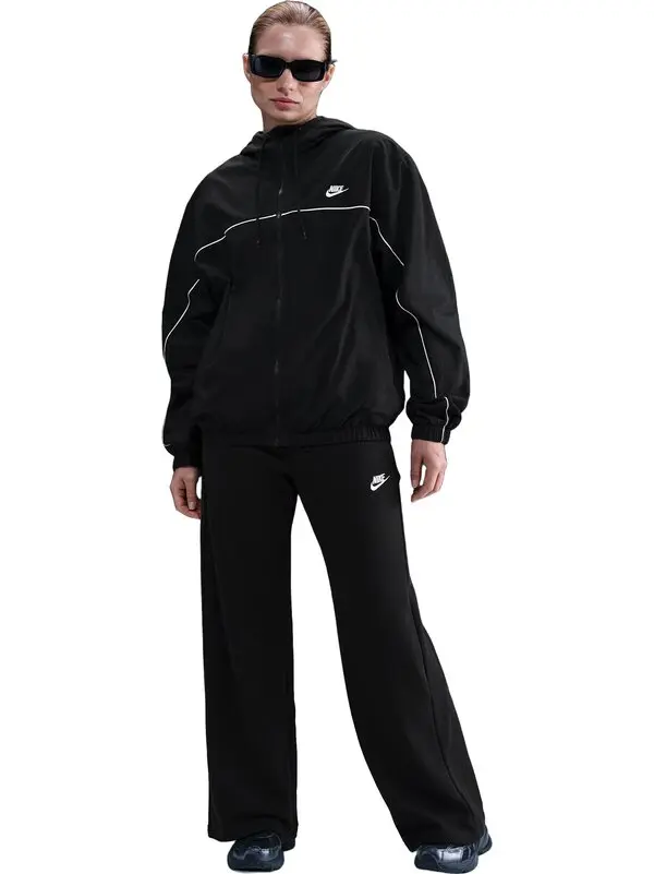 Nike Sportswear Club Fleece Mid-rise Wide-leg Sweatpants - Black