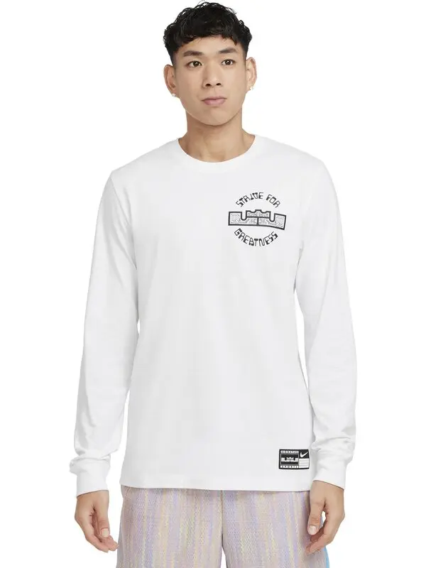 Nike Lebron Max90 Long-sleeve Basketball T-shirt - White