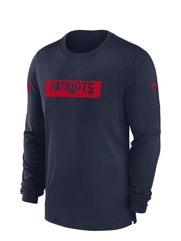 Nike New England Patriots Sideline Player Team Issue Dri-fit Long-sleeve Top - Blue