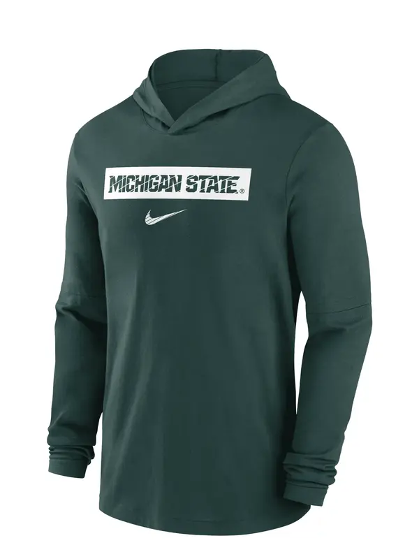 Nike Michigan State Spartans Sideline Dri-fit College Long-sleeve Hooded Top - Green