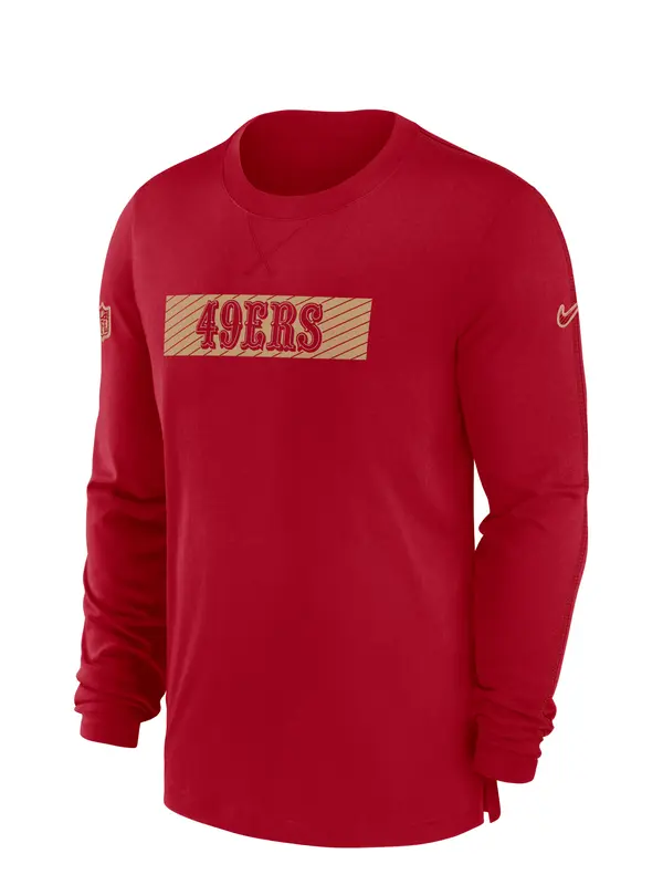 Nike San Francisco 49ers Sideline Player Team Issue Dri-fit Long-sleeve Top - Red