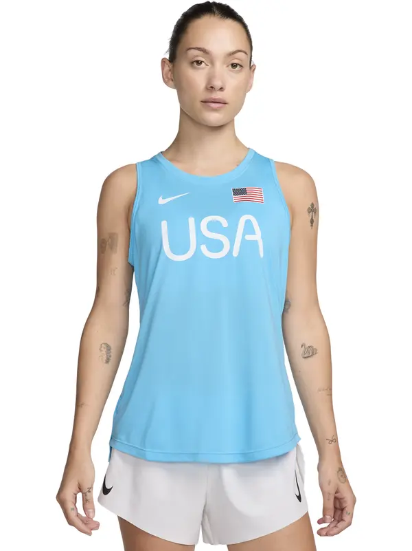 Nike Usa One Dri-fit Running Tank Top - Blue