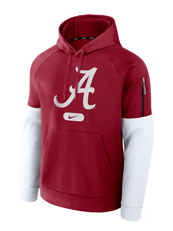 Nike Alabama Crimson Tide Therma College Pullover Hoodie - Red