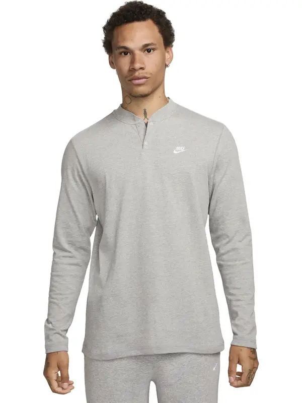 Nike Club Long-sleeve Henley - Grey
