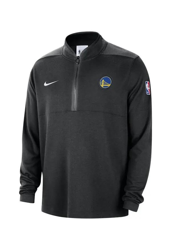 Nike Golden State Warriors Nba 1/2-zip Long-sleeve Top - Black