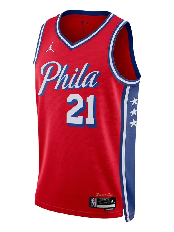 JORDAN Philadelphia 76ers Statement Edition Dri-fit Nba Swingman Jersey - Red