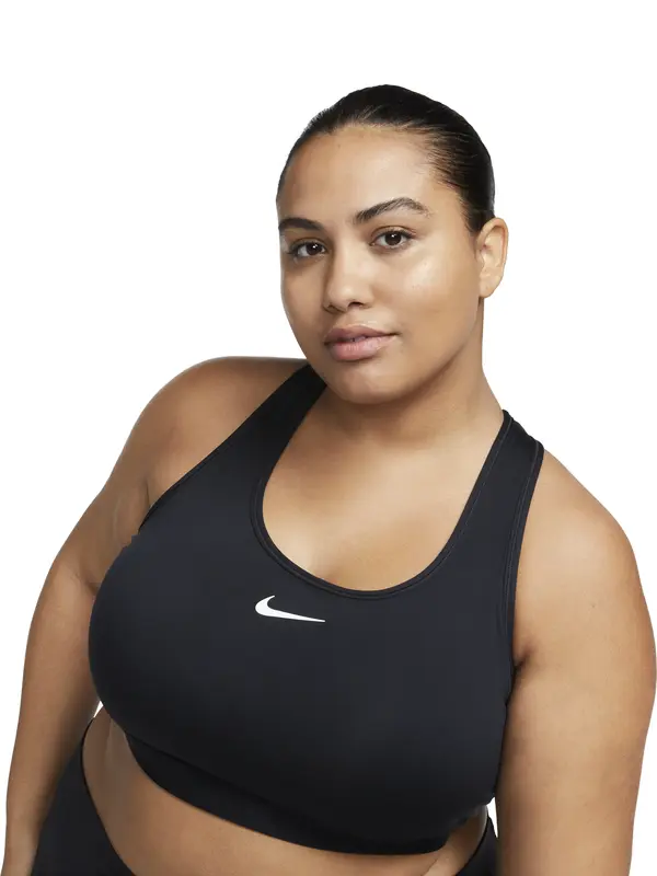 Nike Swoosh Medium Support Padded Sports Bra - Black