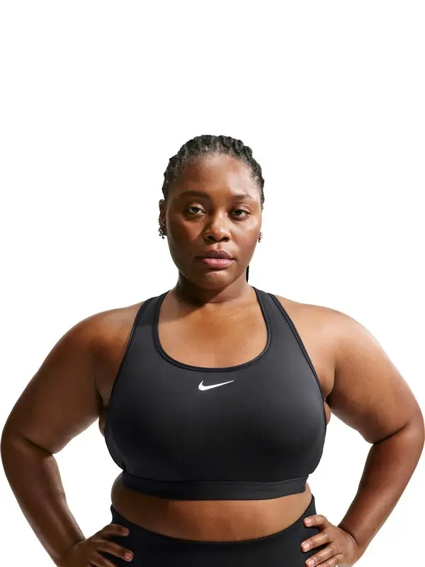 Nike Swoosh Medium Support Padded Sports Bra - Black
