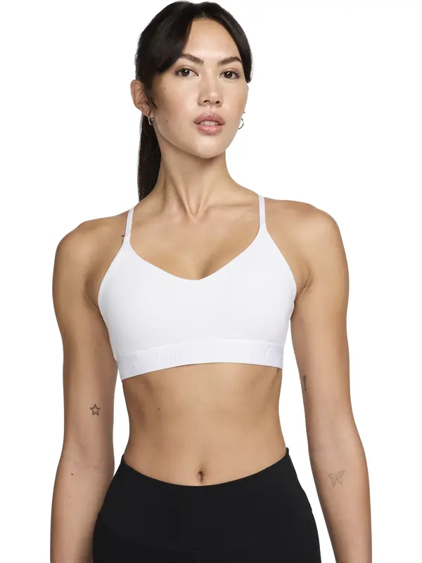 Nike Indy Light Support Padded Adjustable Sports Bra - White