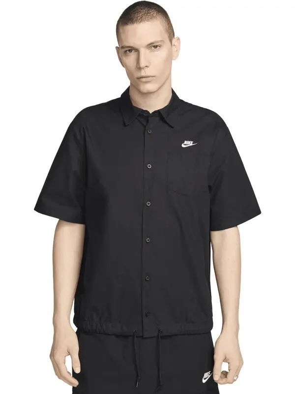 Nike Club Short-sleeve Oxford Button-up Shirt - Black