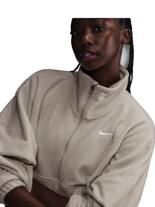 Nike One Therma-fit Oversized 1/2-zip Fleece Top - Brown