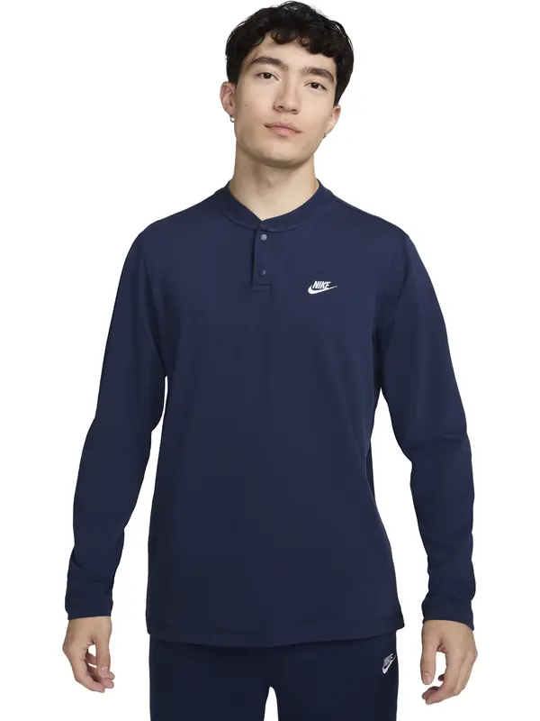 Nike Club Long-sleeve Henley - Blue