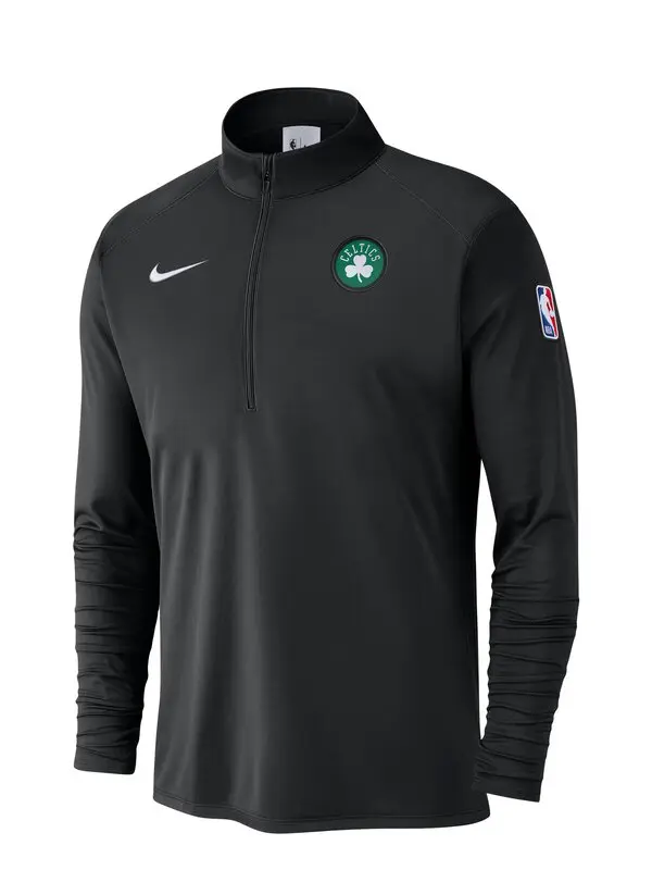 Nike Boston Celtics Nba 1/2-zip Long-sleeve Top - Black